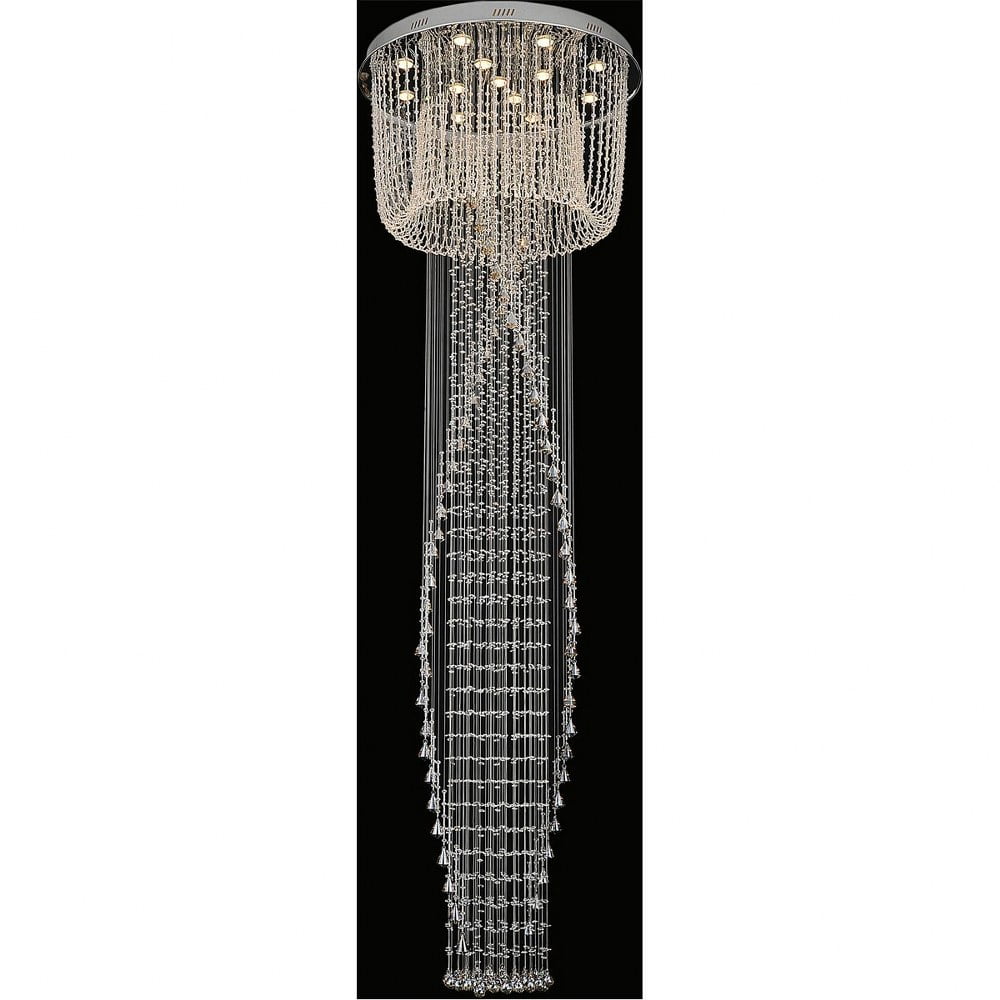 CWI Lighting Hallway 13 Light Transitional Metal Flush Mount in Chrome ...