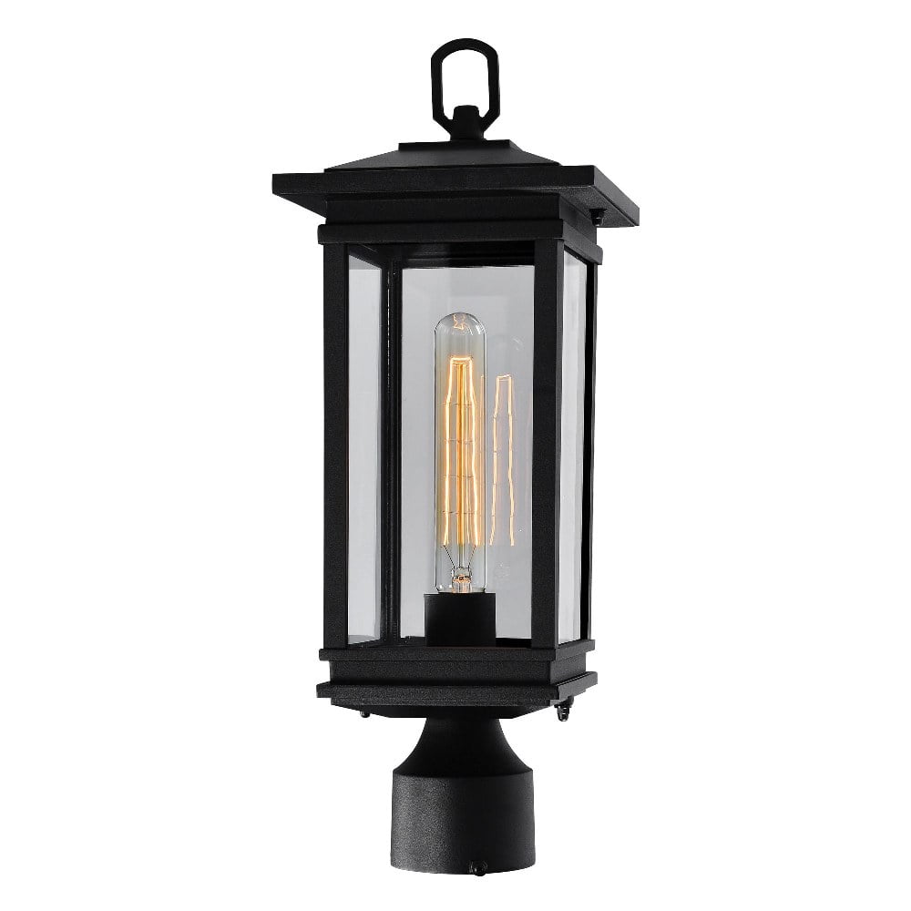 CWI Lighting Oakwood 1 Light Glass Outdoor Lantern Head in Black ...