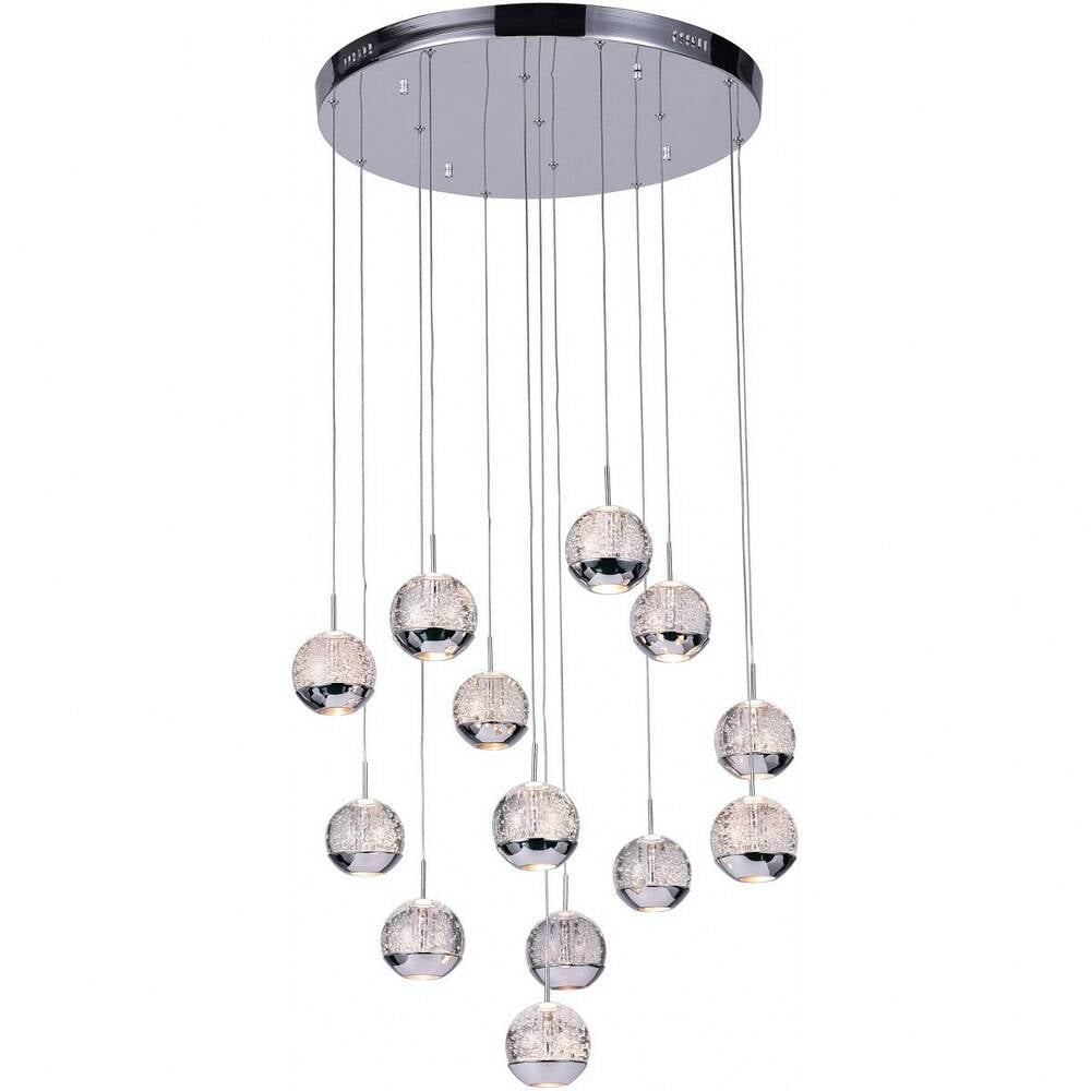 CWI Lighting Perrier 13 Light Contemporary Metal Pendant in Chrome ...