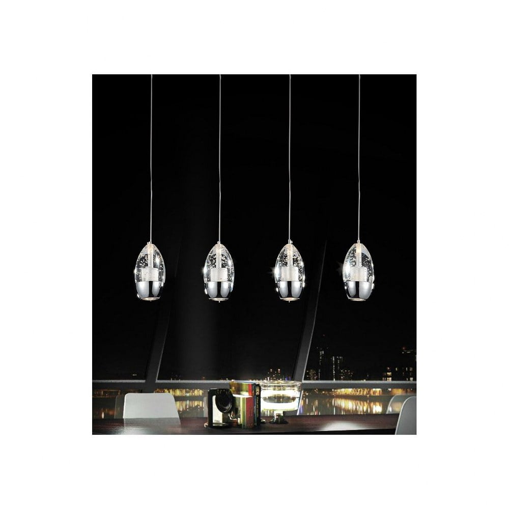 CWI Lighting Perrier 4 Light Contemporary Metal Pendant in Chrome ...
