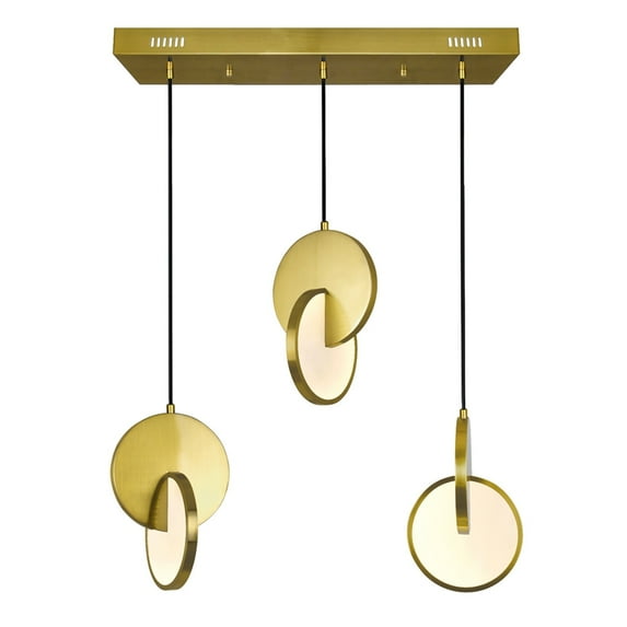 LED Island/Pool Table Chandelier with Brushed Brass Finish - Walmart.com