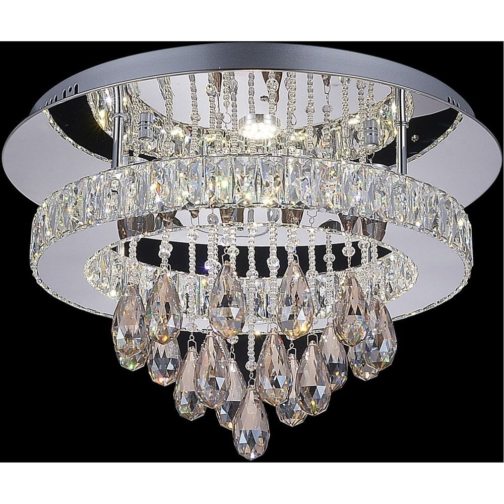 CWI Lighting Veil Transitional Metal LED Flush Mount Light in Chrome ...