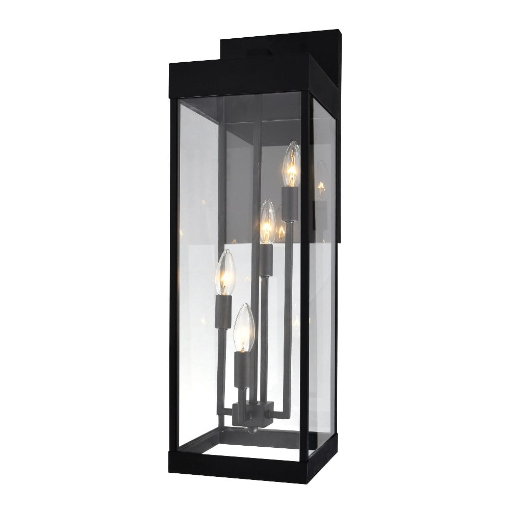 CWI Lighting Windsor 4 Light Modern Black Metal Outdoor Wall Light ...