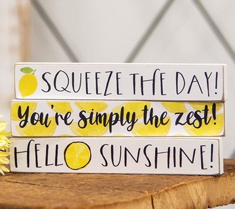 CWI Summer Decor - Lemon Sunshine Mini Stick Signs 3pc Set - Walmart.com