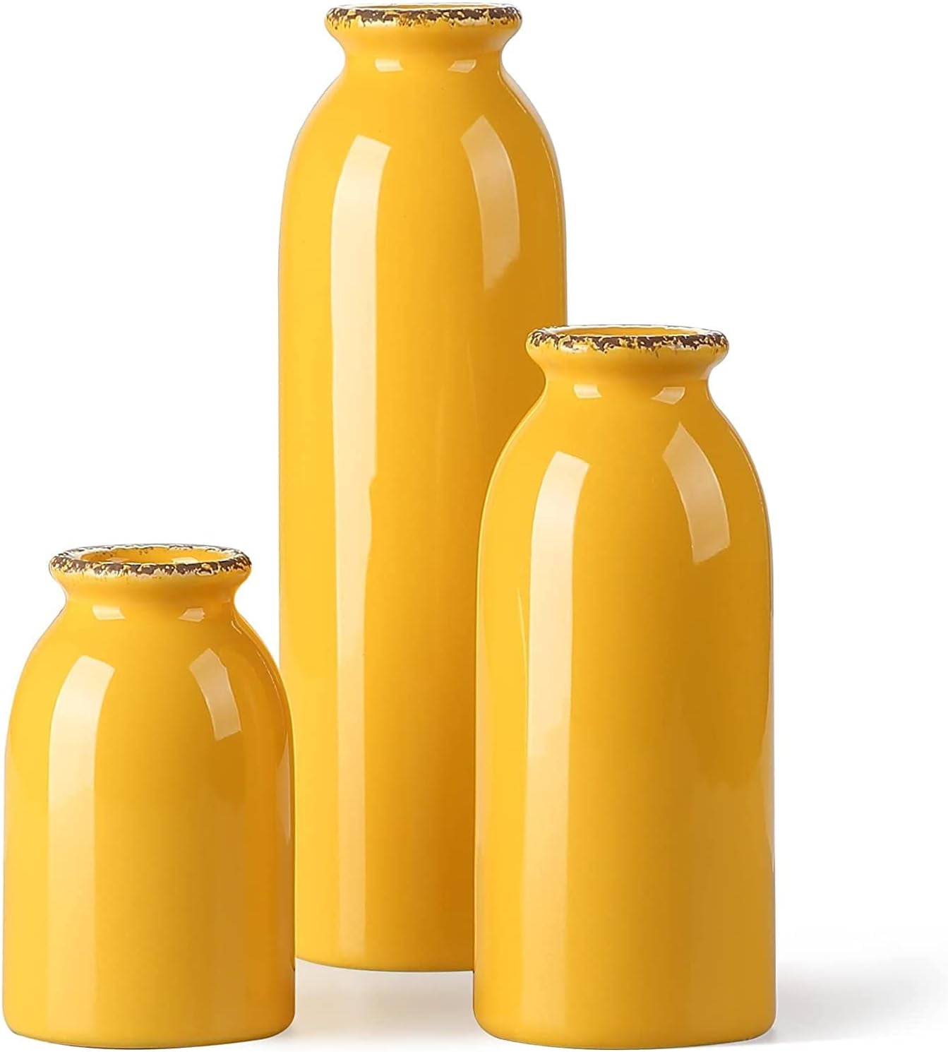 CWLWGO-Ceramic Vase Set of 3, Small Vases for Modern Farmhouse ...