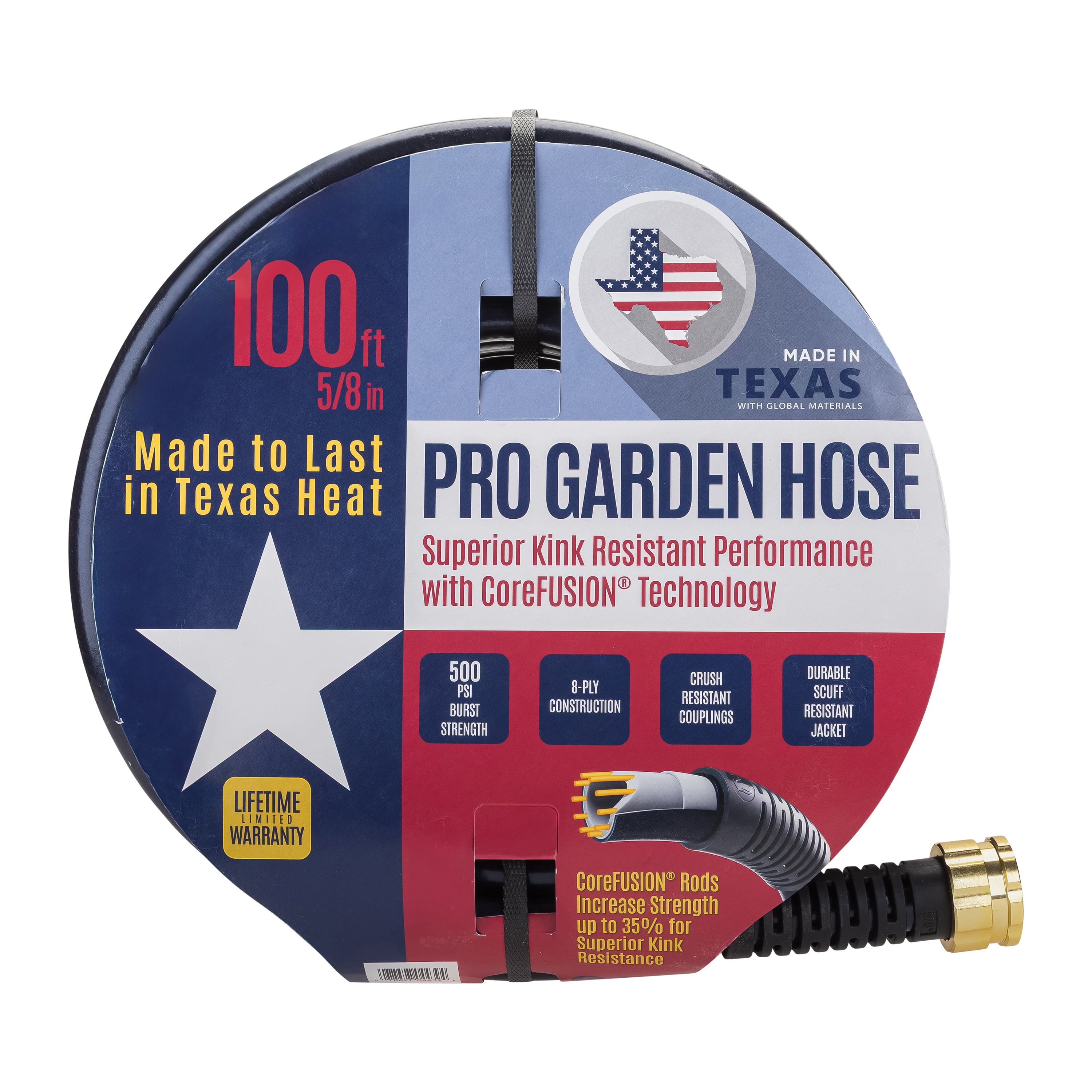Heavy-Duty 5/8” 100ft Garden Hose – Made in Texas, Special Edition - Walmart.com