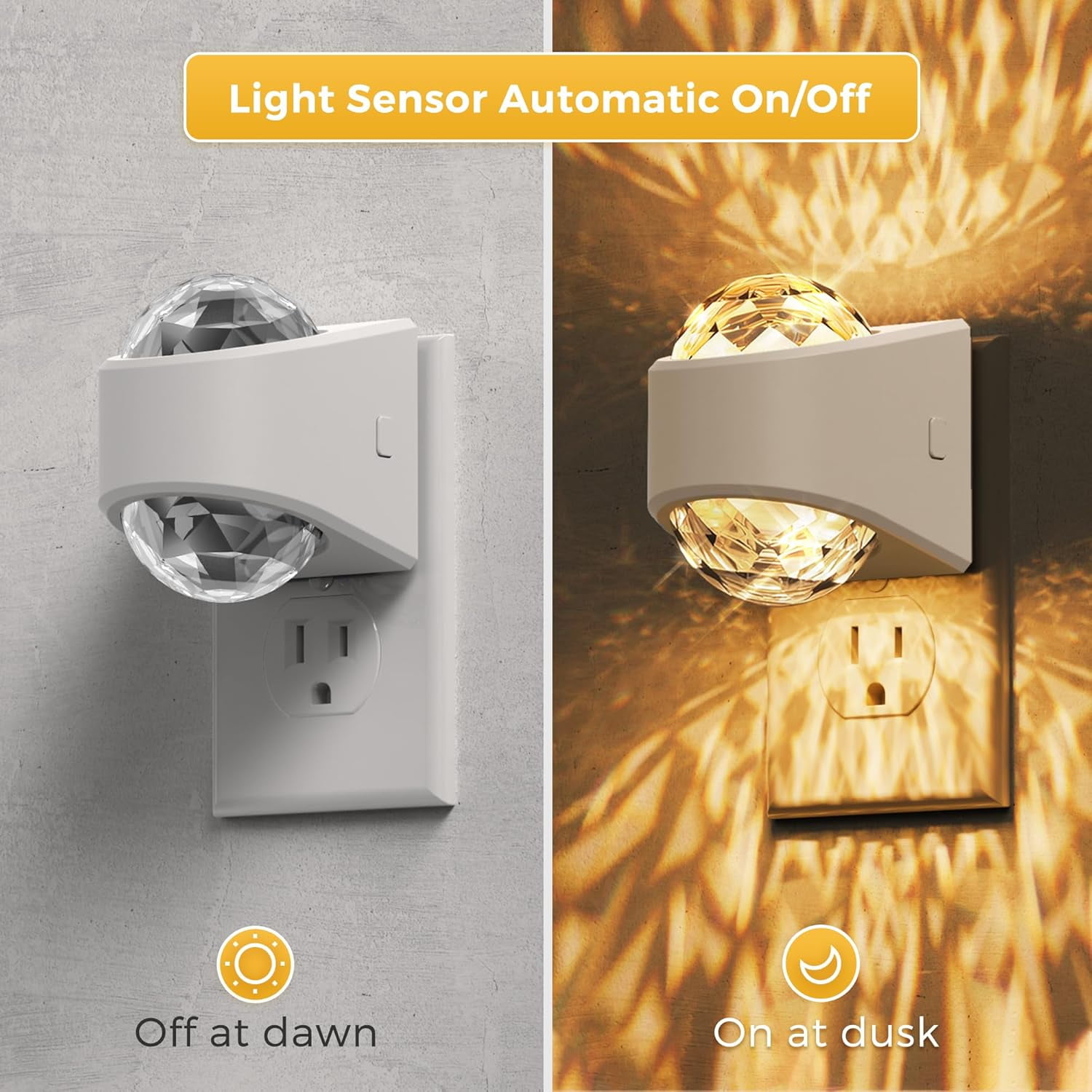 CWZYJQ-Night Light,Projector Night Light with Dusk to Dawn Sensor,3000K ...
