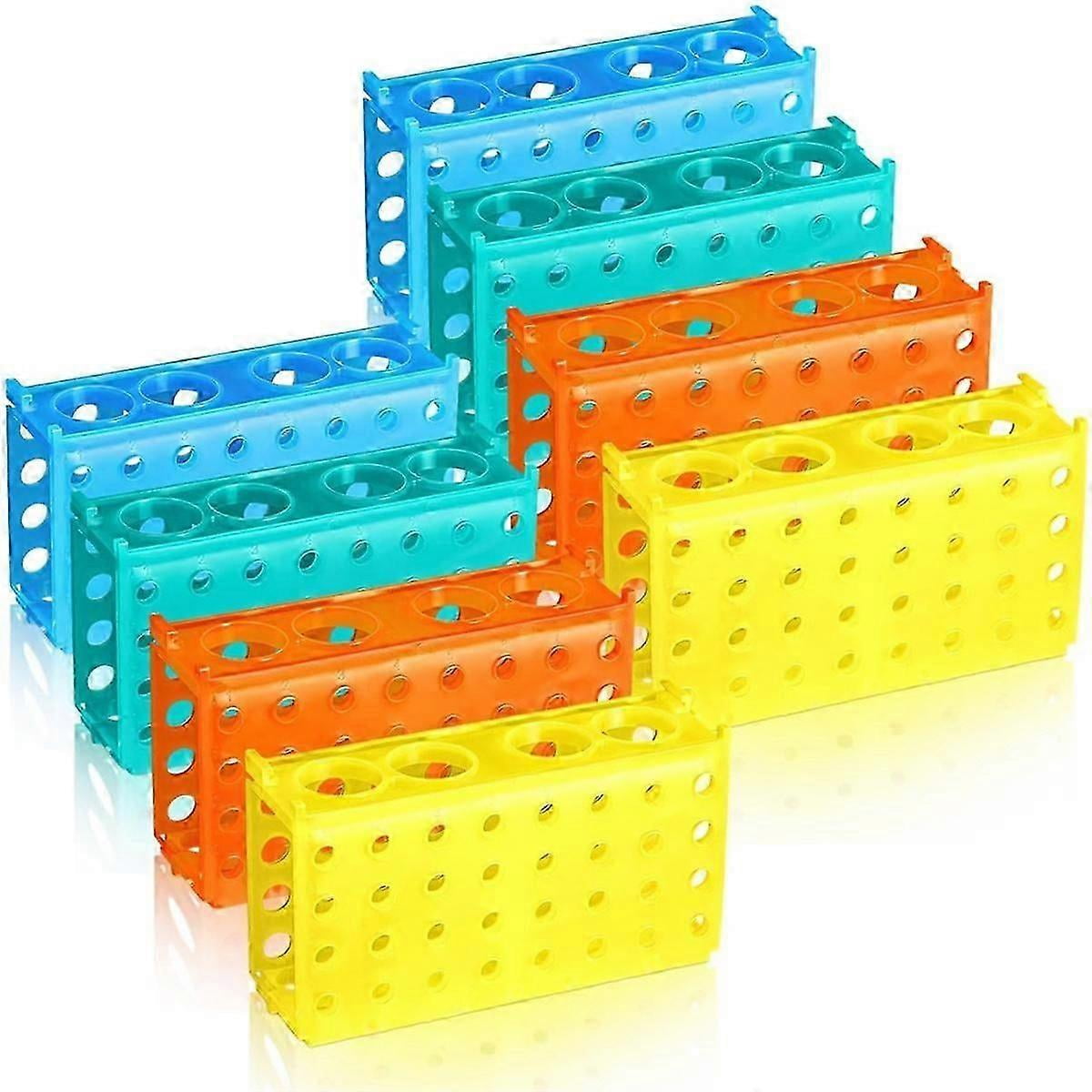 YUP 8 Pcs 4 Way Test Tube Holder Rack for 0.5ml/ 1.5ml/ 10ml/ 15ml ...