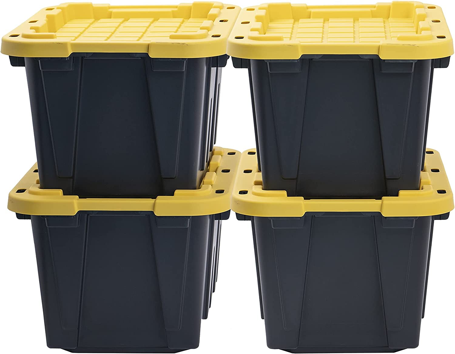 CX BLACK & YELLOW, 12-Gallon Heavy Duty Tough Storage Container & Snap ...
