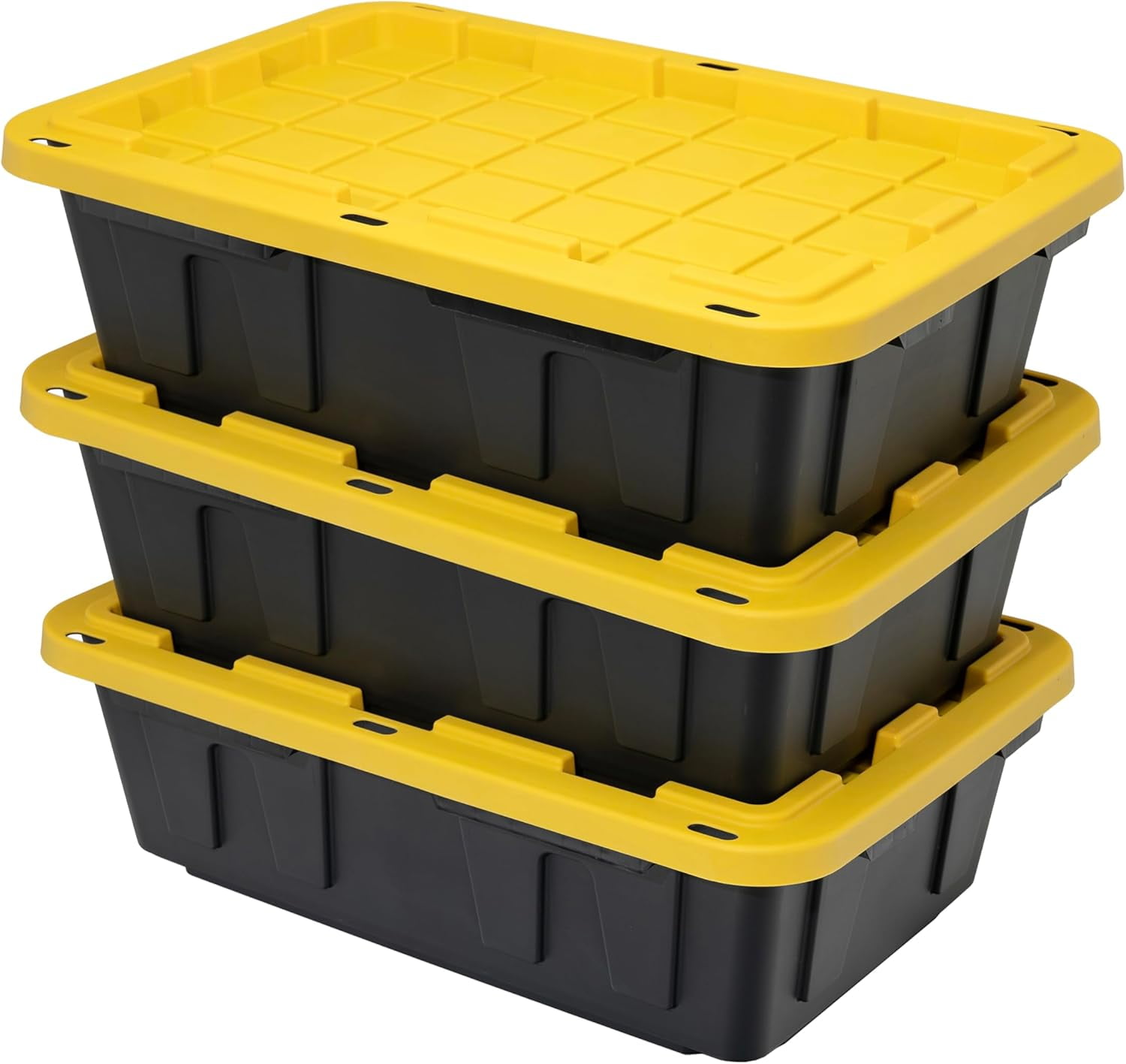CX BLACK & YELLOW, 15-Gallon Heavy Duty Tough Storage Container & Snap ...