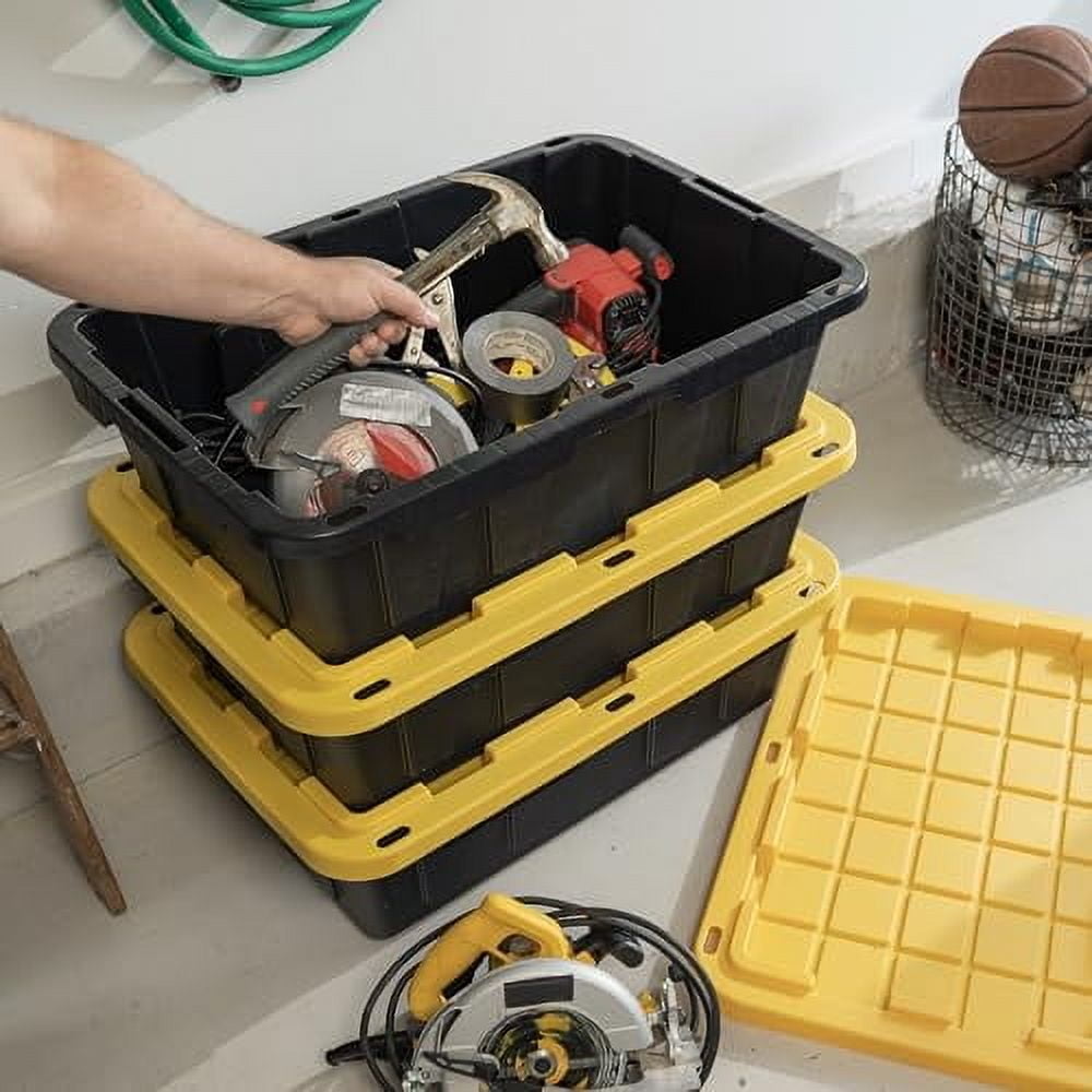 CX BLACK & YELLOW®, 15-Gallon Heavy Duty Tough Storage Container & Snap ...