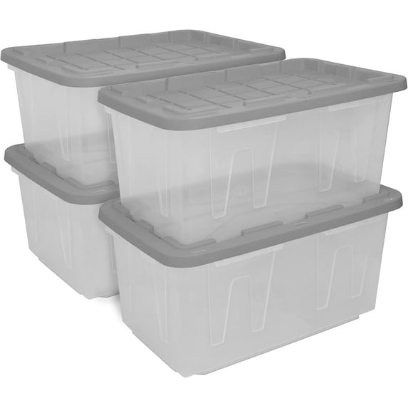CX BLACK & YELLOW®, 27-Gallon Heavy Duty Clear Storage Container & Snap ...