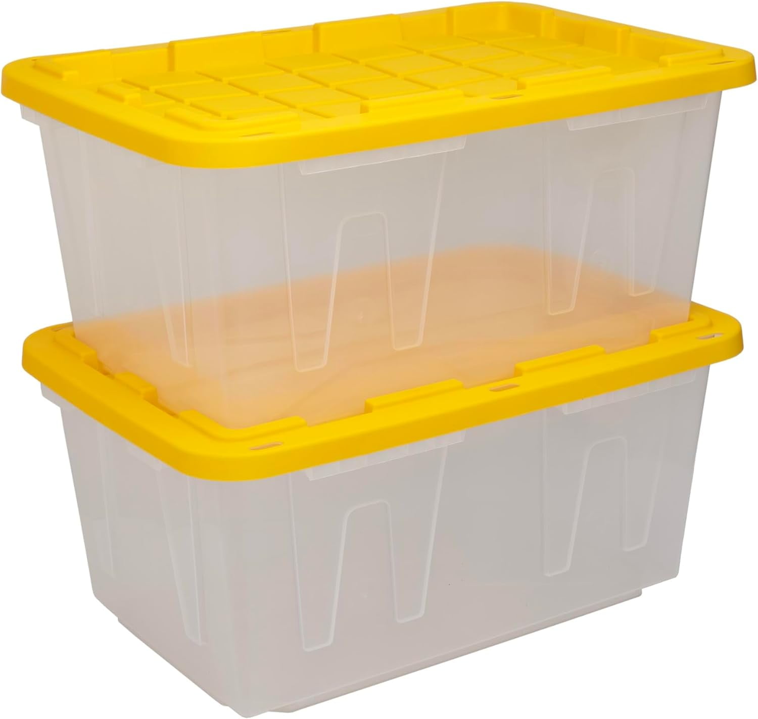 CX BLACK & YELLOW, 27-Gallon Heavy Duty Clear Storage Container & Snap ...