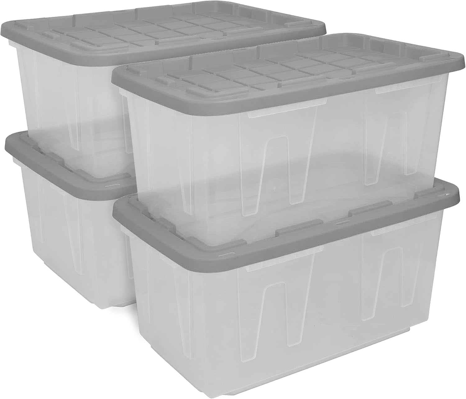 CX BLACK & YELLOW®, 27-Gallon Heavy Duty Clear Storage Container & Snap ...