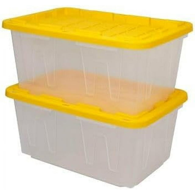CX BLACK & YELLOW®, 27-Gallon Heavy Duty Clear Storage Container & Snap ...