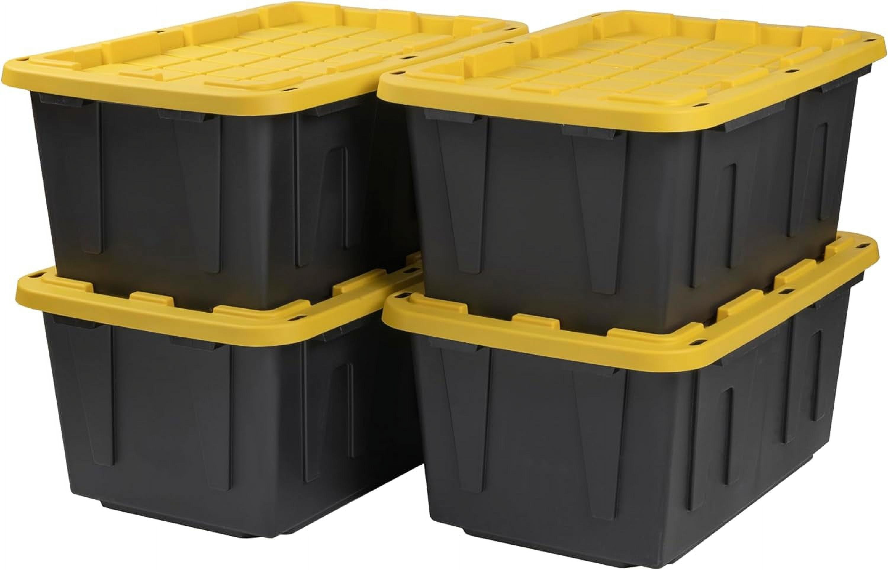 CX BLACK & YELLOW®, 27-Gallon Heavy Duty Tough Storage Container & Snap ...