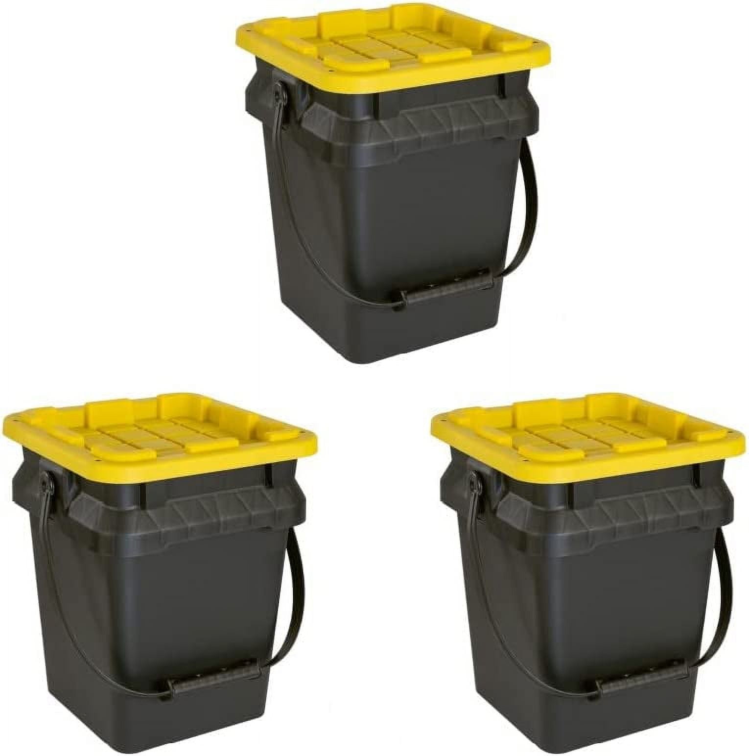 CX Black & Yellow®, 5-Gallon Heavy Duty Bucket Tough Storage Container ...