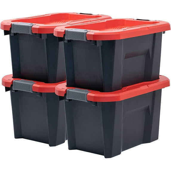 CX CRAFTSMAN, 10-Gallon Highly Durable Storage Bin & Dual Latching Lid ...