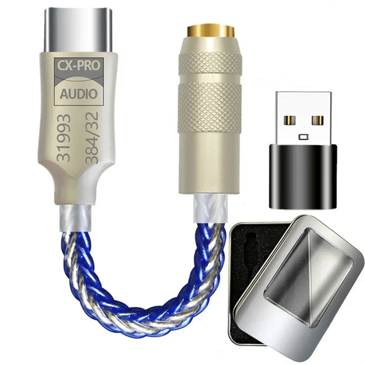 CX31993 HiFi Type C to 3.5mm Headphone Amplifier Audio Decoder IEM AMP Mobile Phone Adapter with ...