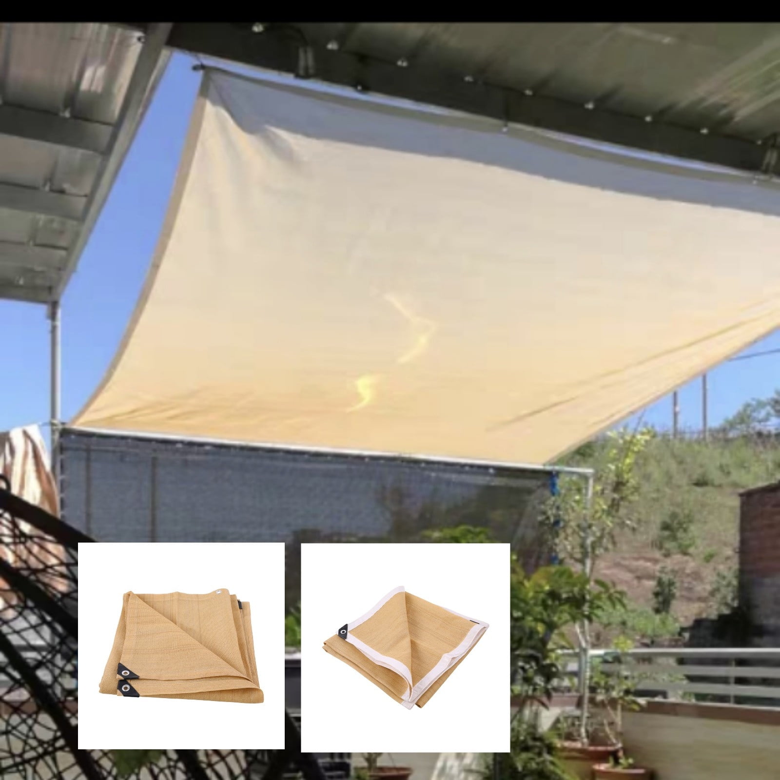 CXALSSY Outdoor Patio Sun Shade, Rectangle Solid Cloth Shade Sails ...