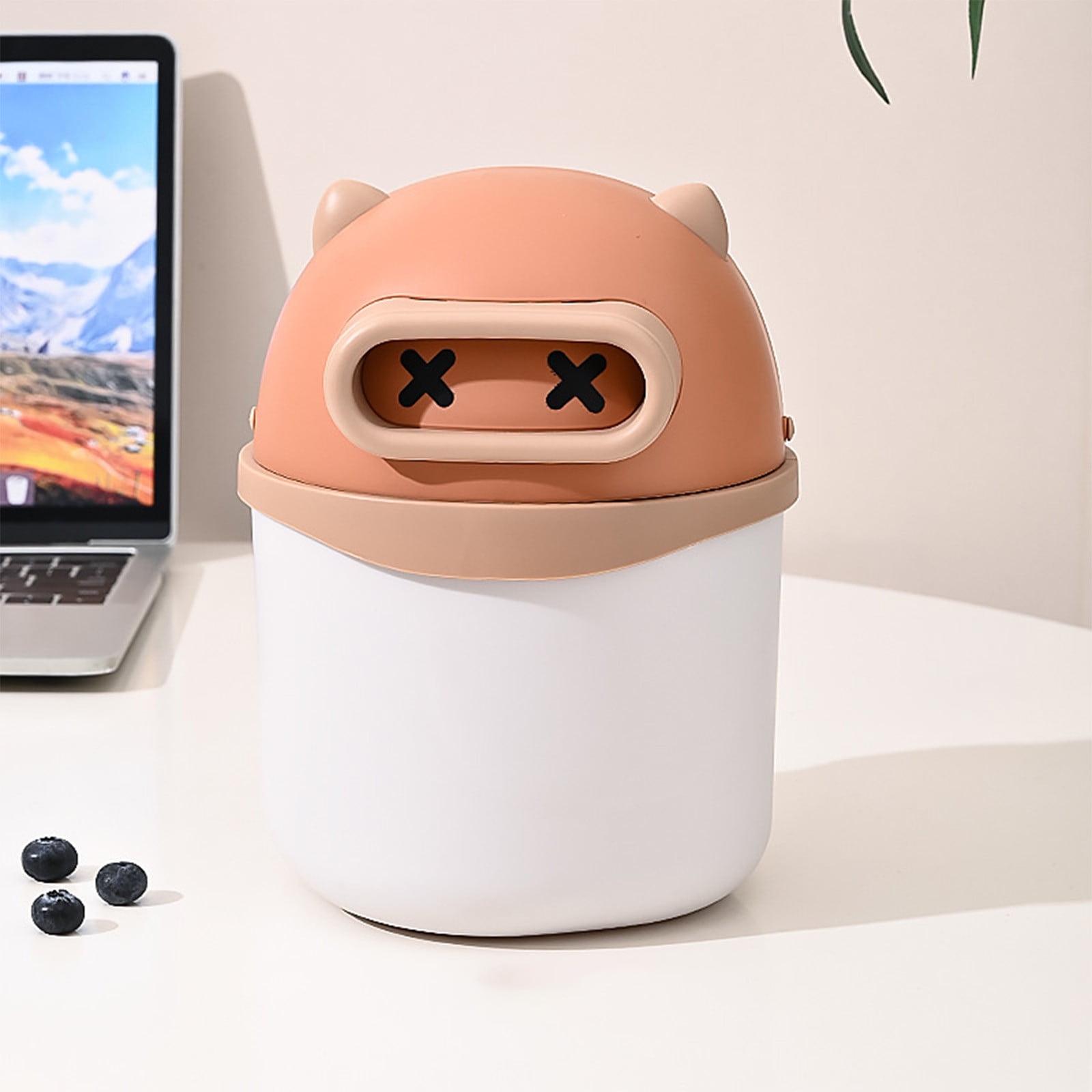 CXALSSY Small Desk Trash Can with Lids, Mini 3 Gallon Trash Can for ...