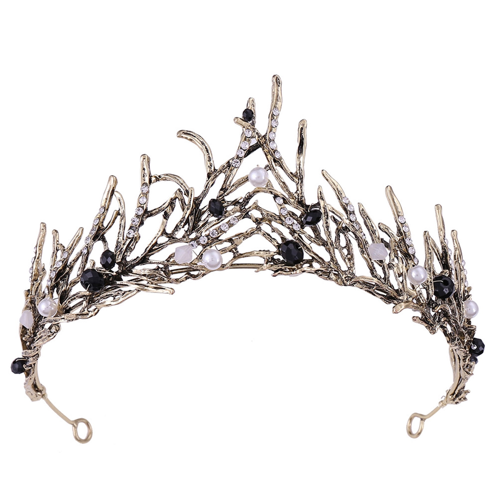 CXDa Princess Hair Crown Seagrass Shape Beaded Handmade Faux Pearls ...