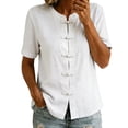 CXHEGBEJ Chinese Frog Button Down Cardigan For Women Crew Neck Boho ...