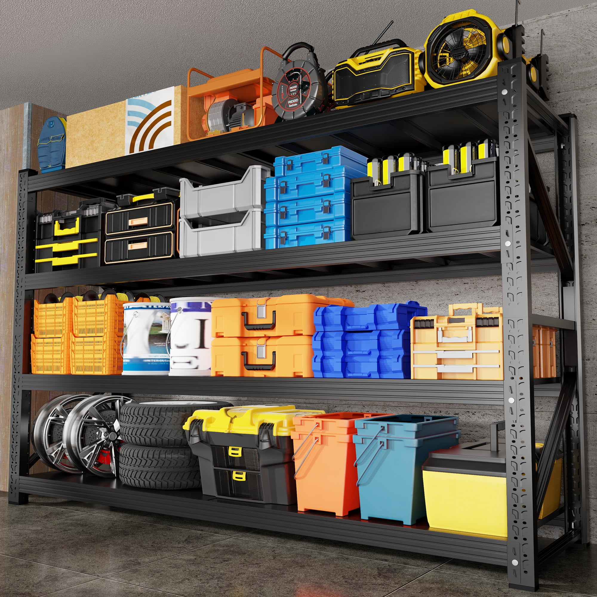 CXUZCZ 4-Tier Storage Shelves,79"H Heavy-Duty Garage Shelving Unit ...