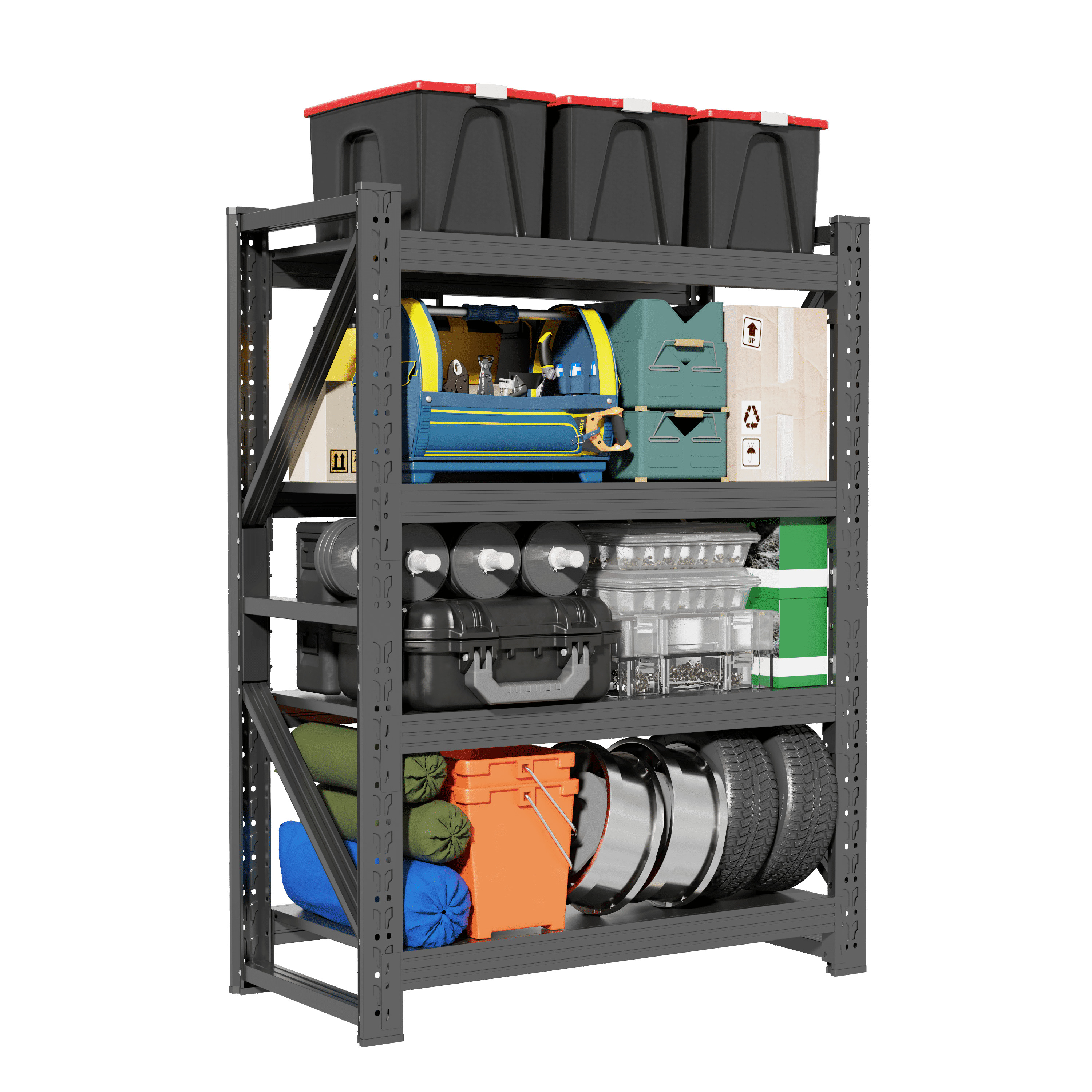 CXUZCZ 4-Tier Storage Shelves,79"H Heavy-Duty Garage Shelving Unit ...