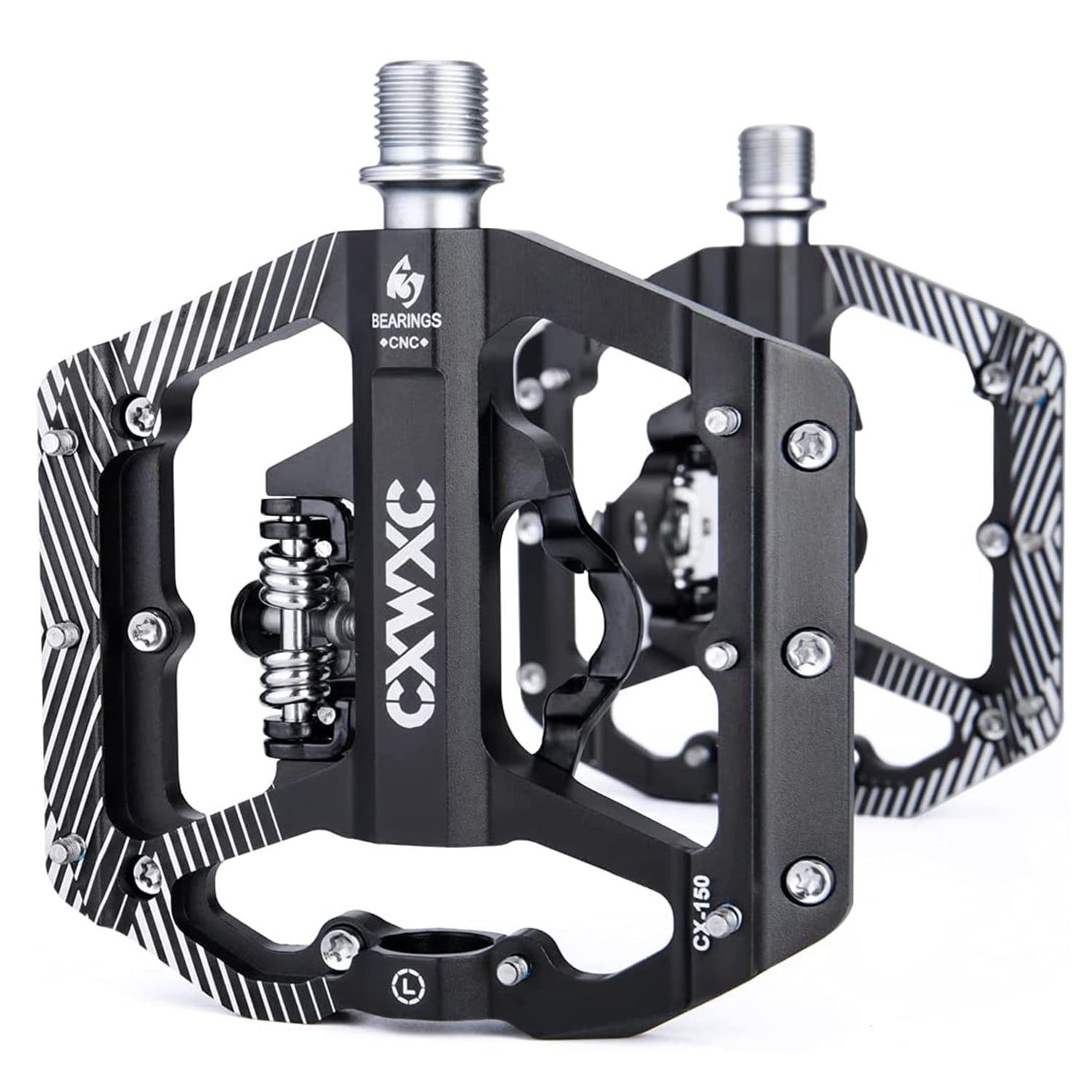 CXWXC Bike Pedals Dual Sided Pedals Plat & SPD Clipless Pedal 3 Sealed ...