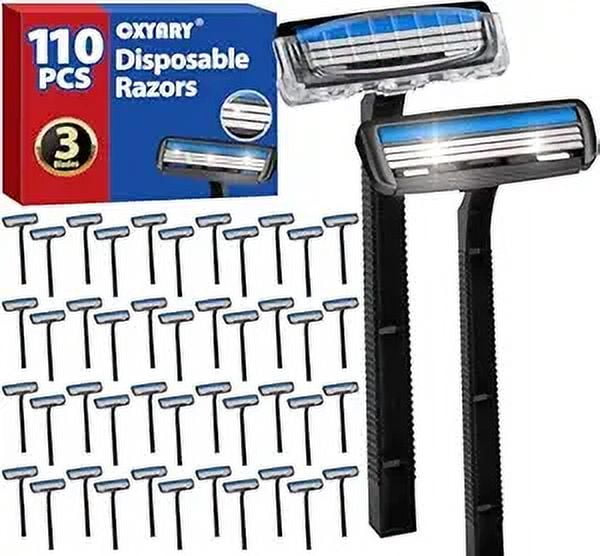 CXYARY 110 Pcs 3 Blade Disposable Razors With Clear Safety Cap ...
