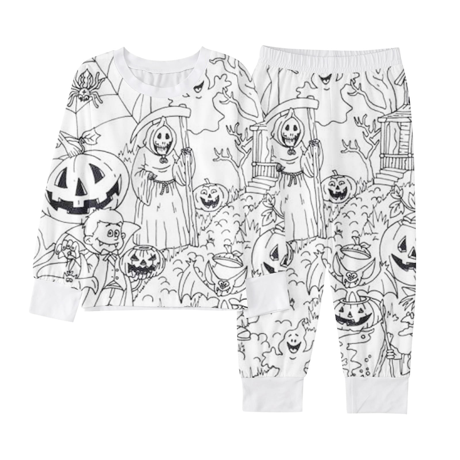 CXYYY Boys Girls 2 Piece Set Pajamas Size 6 -7,Long Sleeve Crew Neck ...