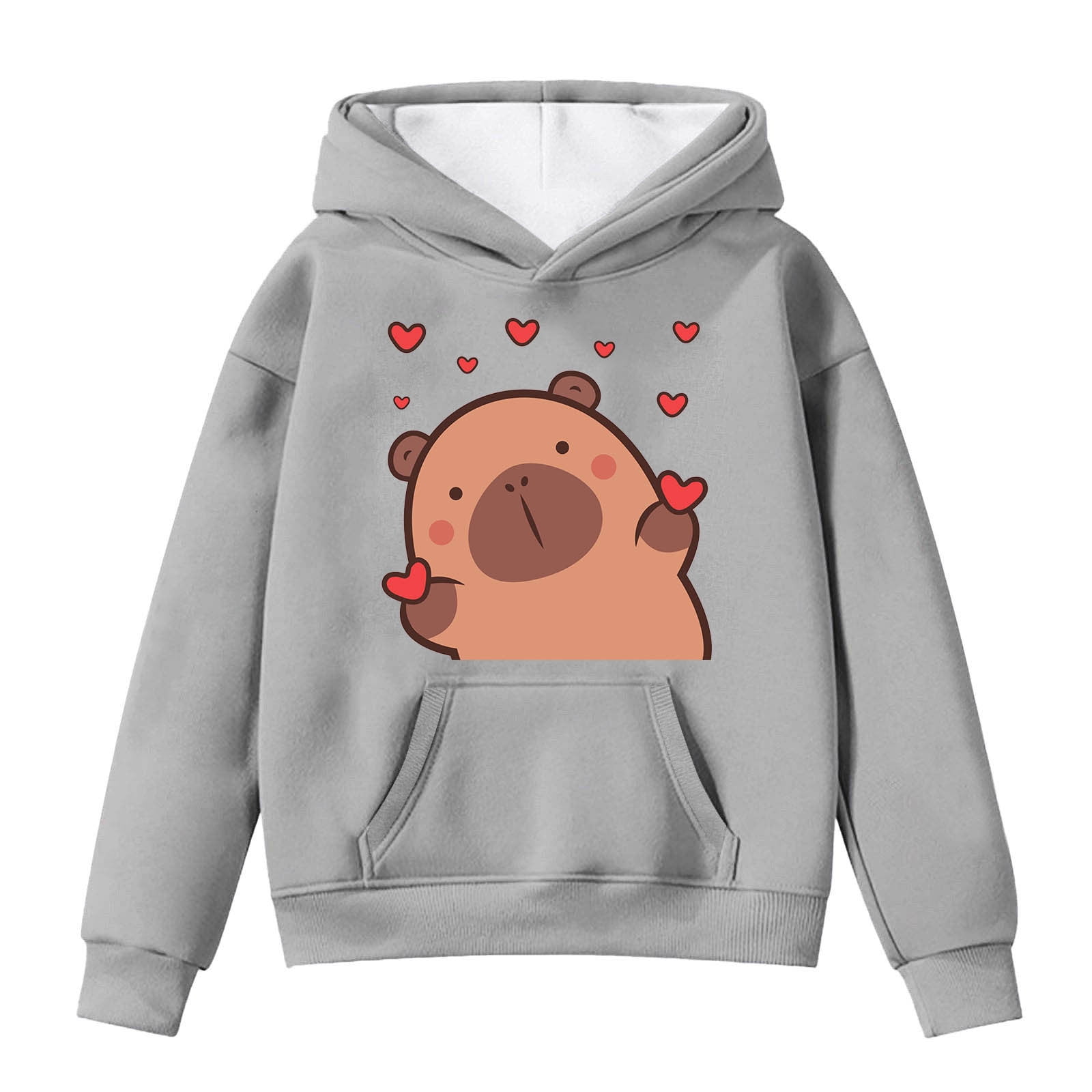 CXYYY Cute Hoodies For Girls Size 13-14,Adorable Capybara Pattern Long ...