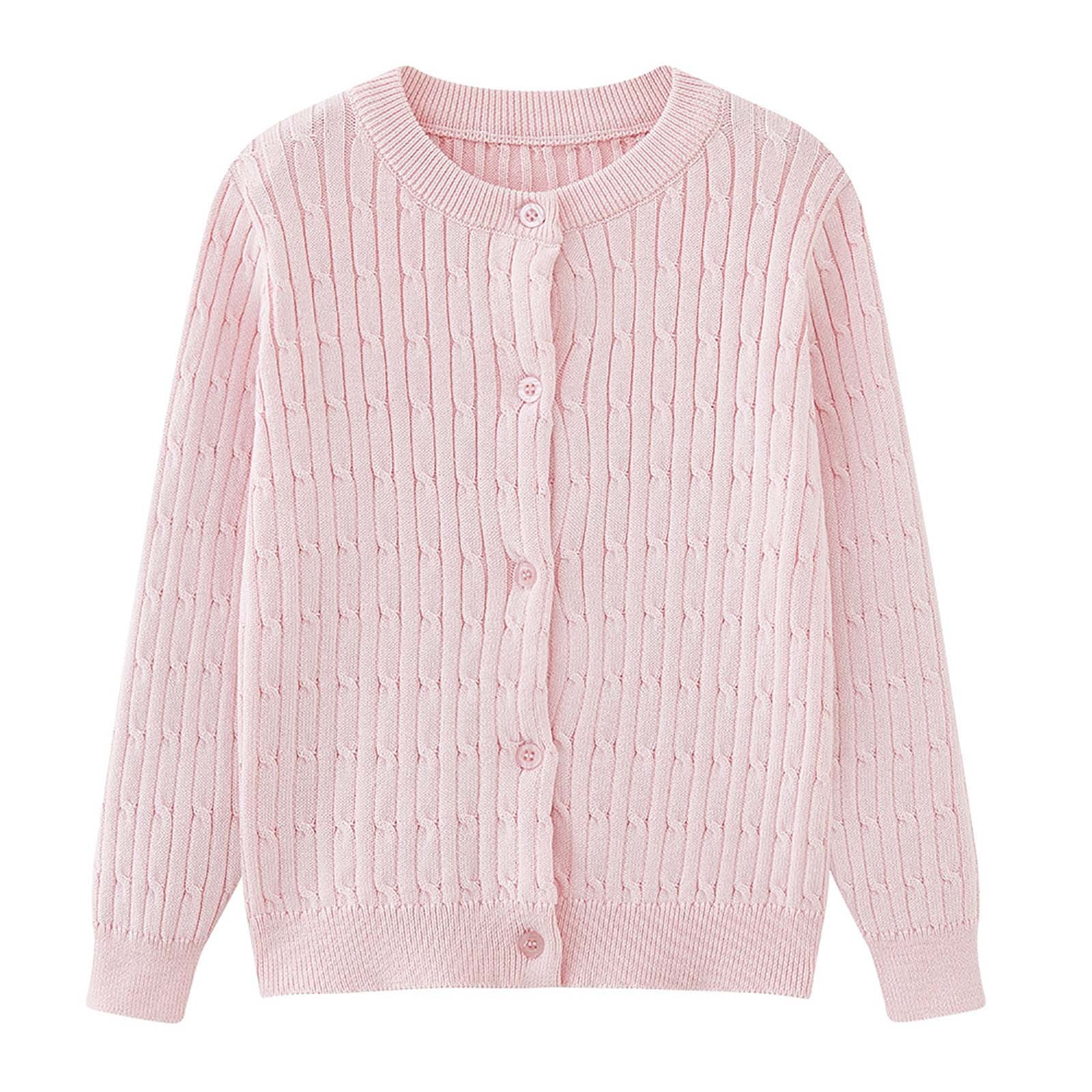 CXYYY Girls Claasic Knit Cardigan School Uniform Sweater Crewneck ...