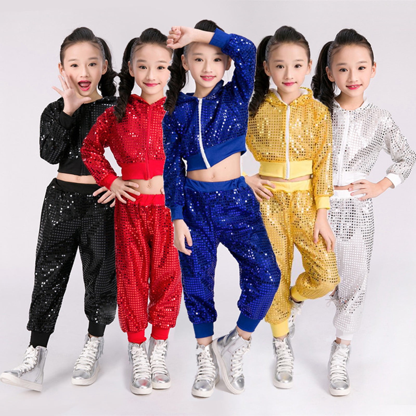 CXYYY Girls Dance Outfits, Hip Hop Dance Outfit Set for Girls, Long ...