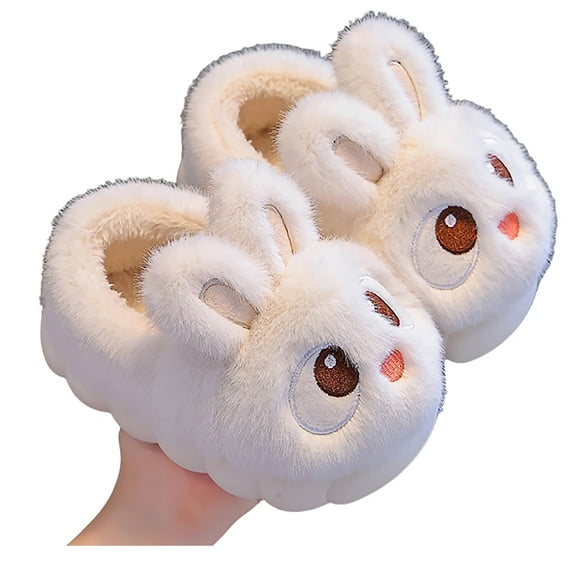 CXYYY Girls Winter Warm Slippers Size 11-12 Years,Fuzzy Cute Rabbit ...