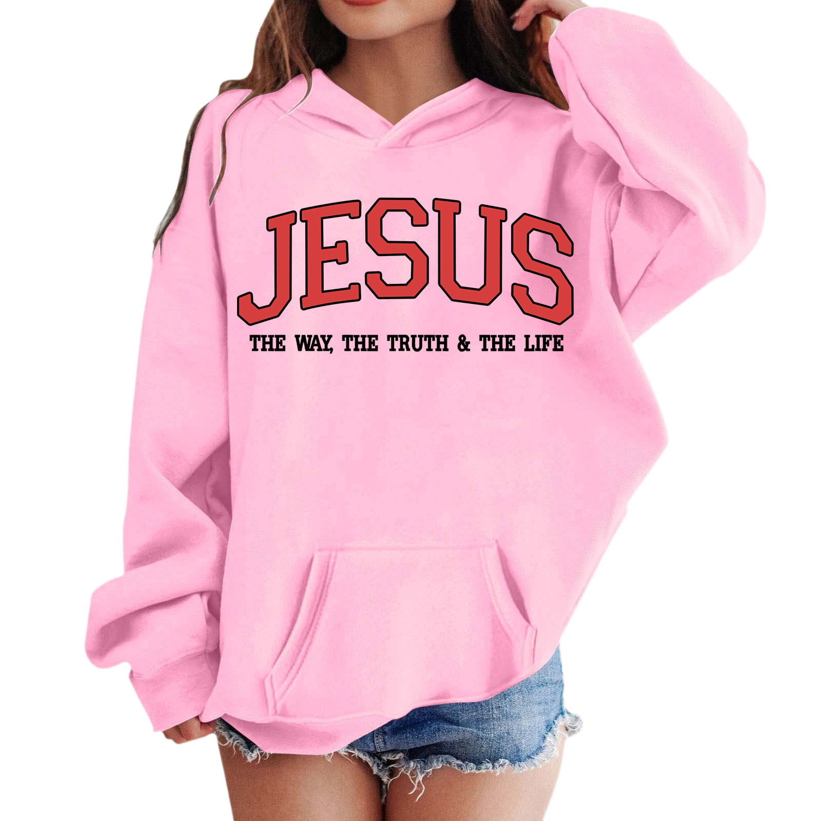 CXYYY Pink Hoodie Y2k for Teen Girls Ocean Graphic Graphic Sweatshirts ...