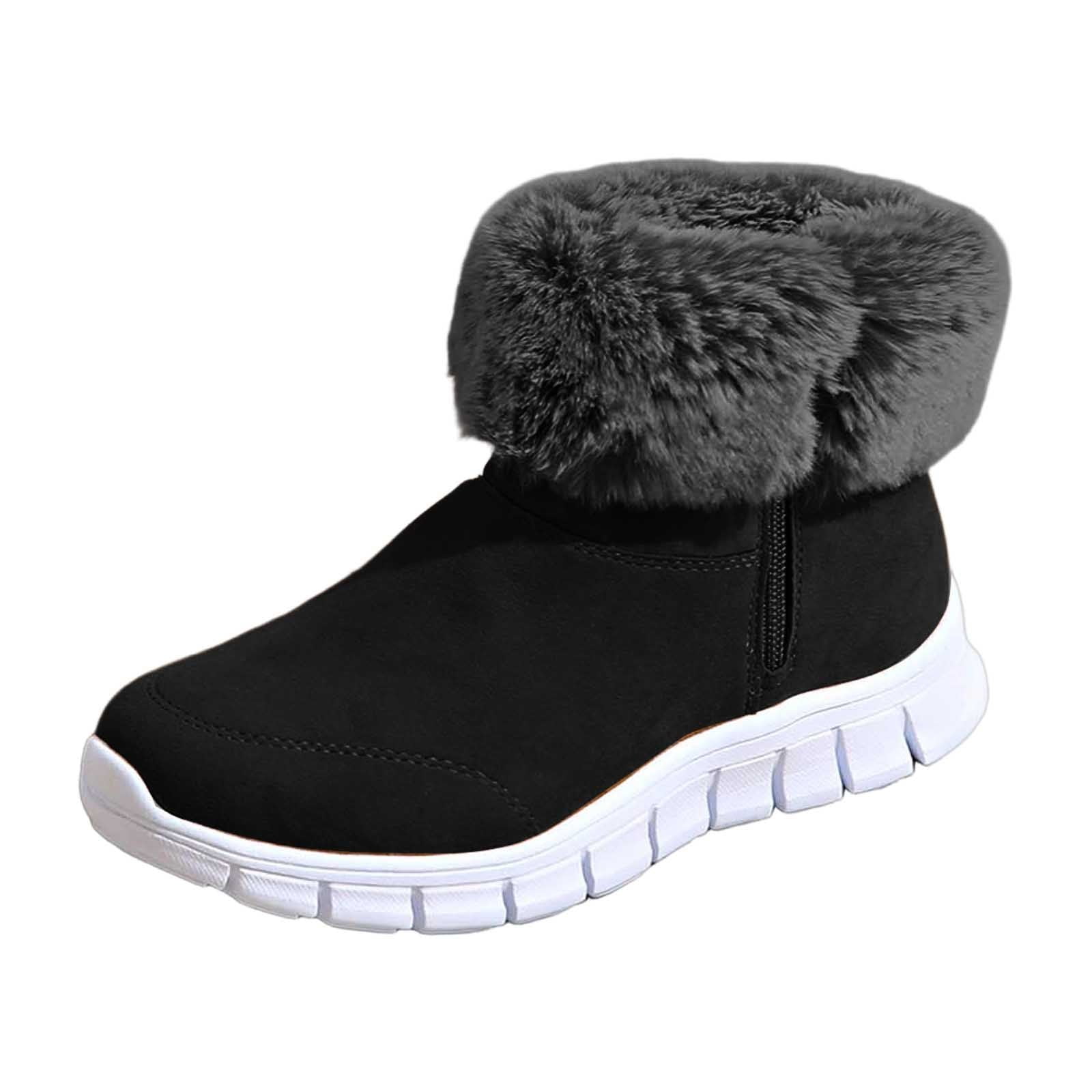 CXYYY Snow Boots for Women Fashion Snow Boots With Zipper Lined Thick ...