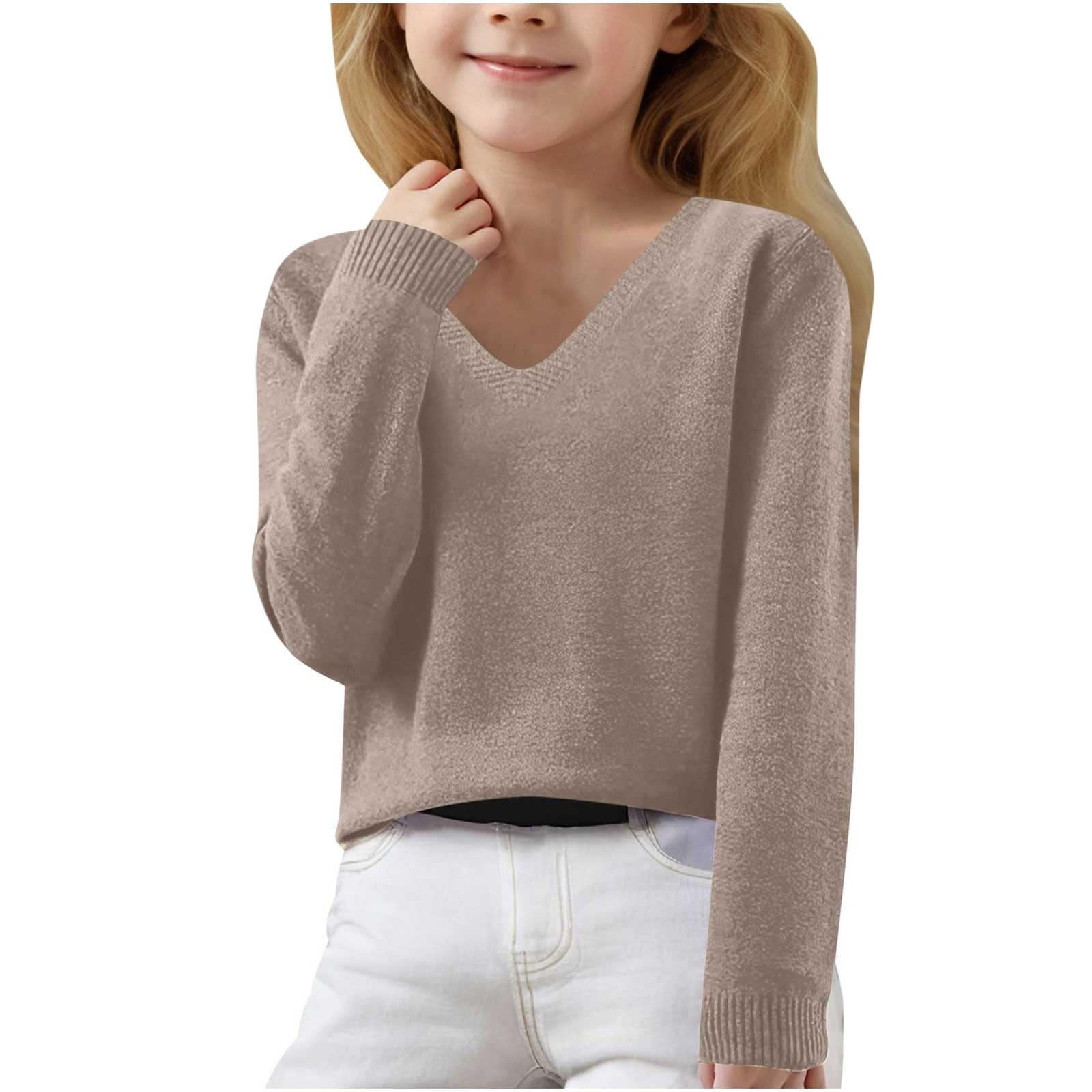 CXYYY Teen Girls Sweater Size 14-15,Fashion Long Sleeve V-Neck Pullover ...