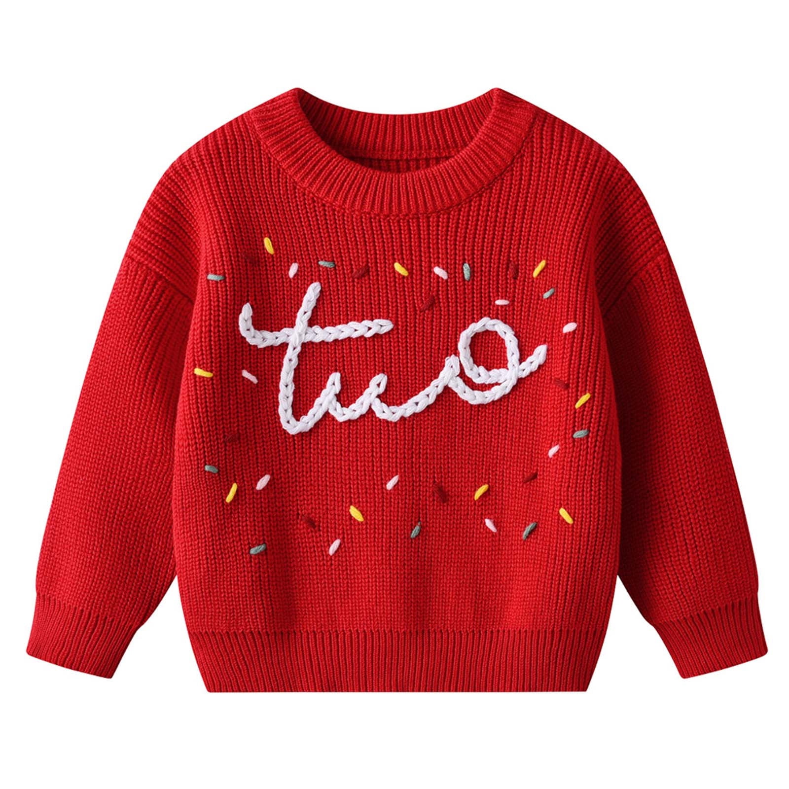 CXYYY Toddler Girls Christmas Sweaters Hand Embroidered Coloring Knit ...