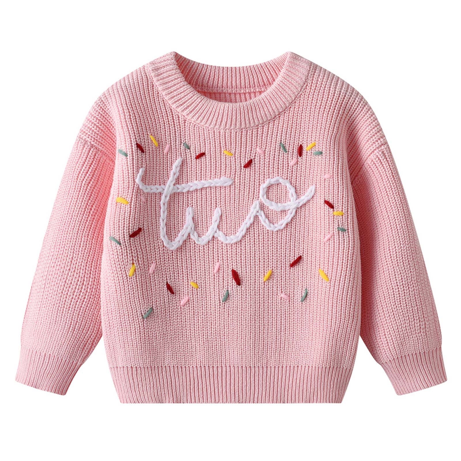 CXYYY Toddler Girls Knitted Sweaters Size 3-4,Cute Hand Embroidered ...