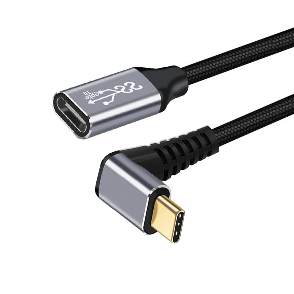 CY 1.0M Up Down Angled USB-C USB 3.1 Type C Male to Female Extension ...