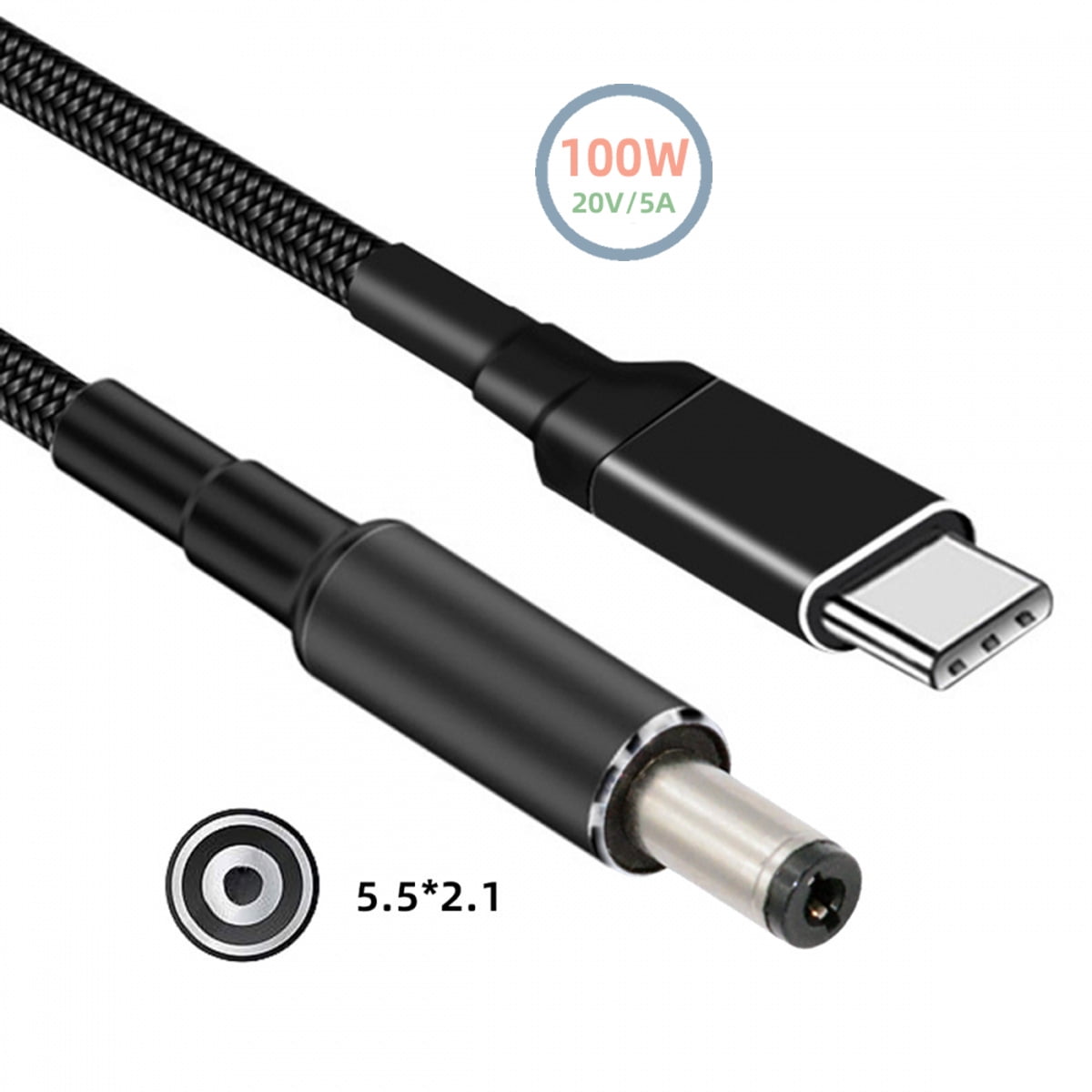 CY 100W Type C USB-C Input to 20V DC 5.5*2.1mm Output Power 20V 5A 65W ...