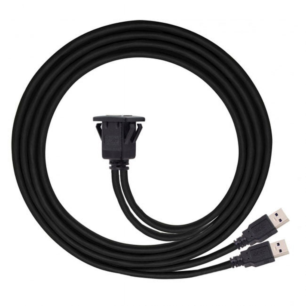 CY 1m Waterproof Dual USB 3.0 Extension Latch Mount Car AUX Cable for ...