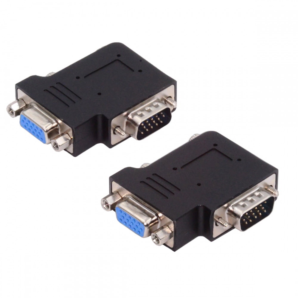 CY 2pcs/lot Left & Right Angled 90 Degree VGA RGB HDB15Pin Screw Type ...