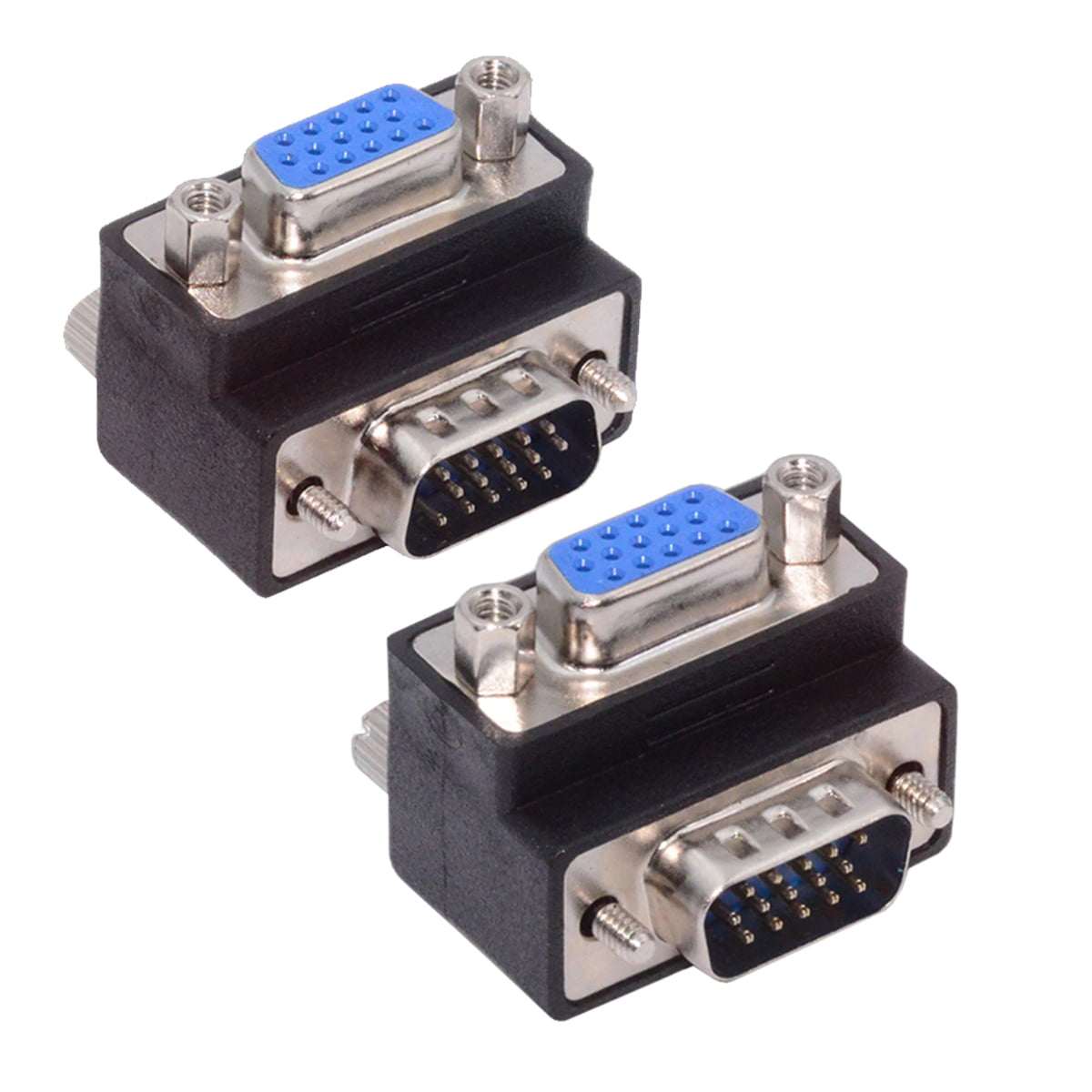 CY 2pcs/lot Up & Down Angled 90 Degree VGA RGB HDB15Pin Screw Type Male ...