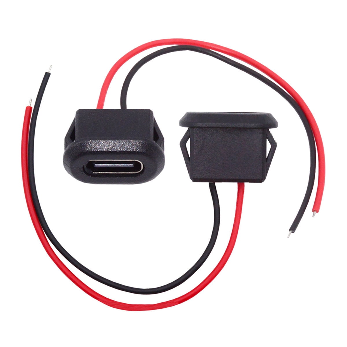 CY 2pcs/set DIY OEM Type-C USB-C Female Socket to 2Pin Open Cable Latch ...