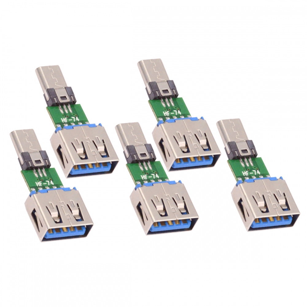 CY 5pcs/lot Micro USB 2.0 5Pin Male Connector to USB Type-A Female OTG ...