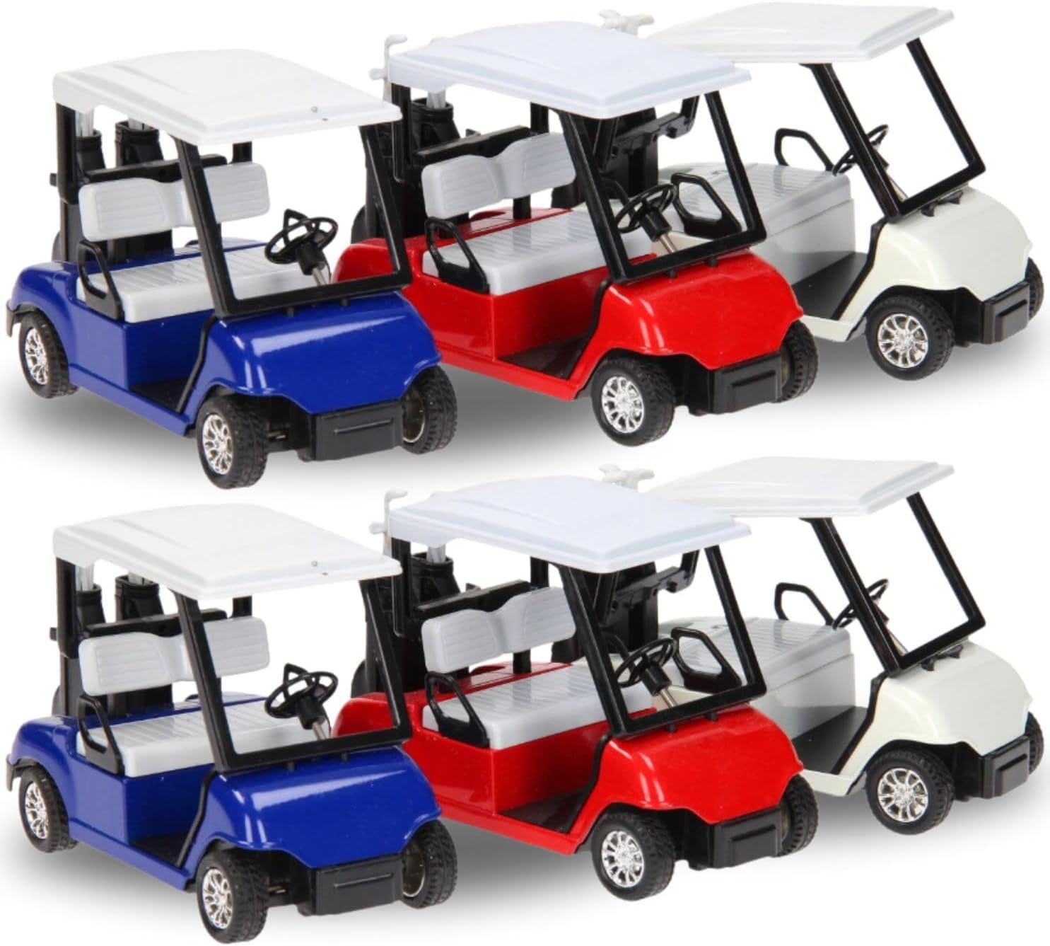 CY 6 Pack: Diecast Golf Carts Toy with Clubs, Alloy Metal Mini Model 1: ...