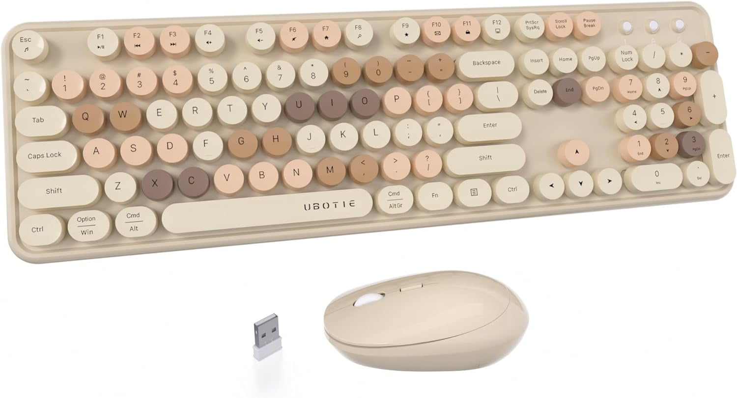 CY Colorful Computer Wireless Keyboards Mouse Combos, Typewriter ...